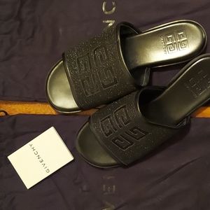 Givenchy | Shoes | Givency 4g Leather And Glitter Mule Slide | Poshmark